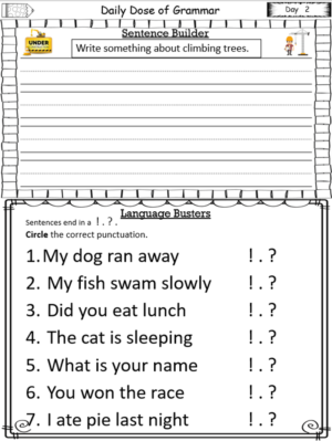 First Grade Grammar Skills Daily Dose Bundle Standards Assessments ...