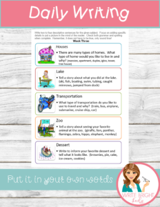 Daily Journal Prompts for Elementary Learning Center Task Cards - Write ...